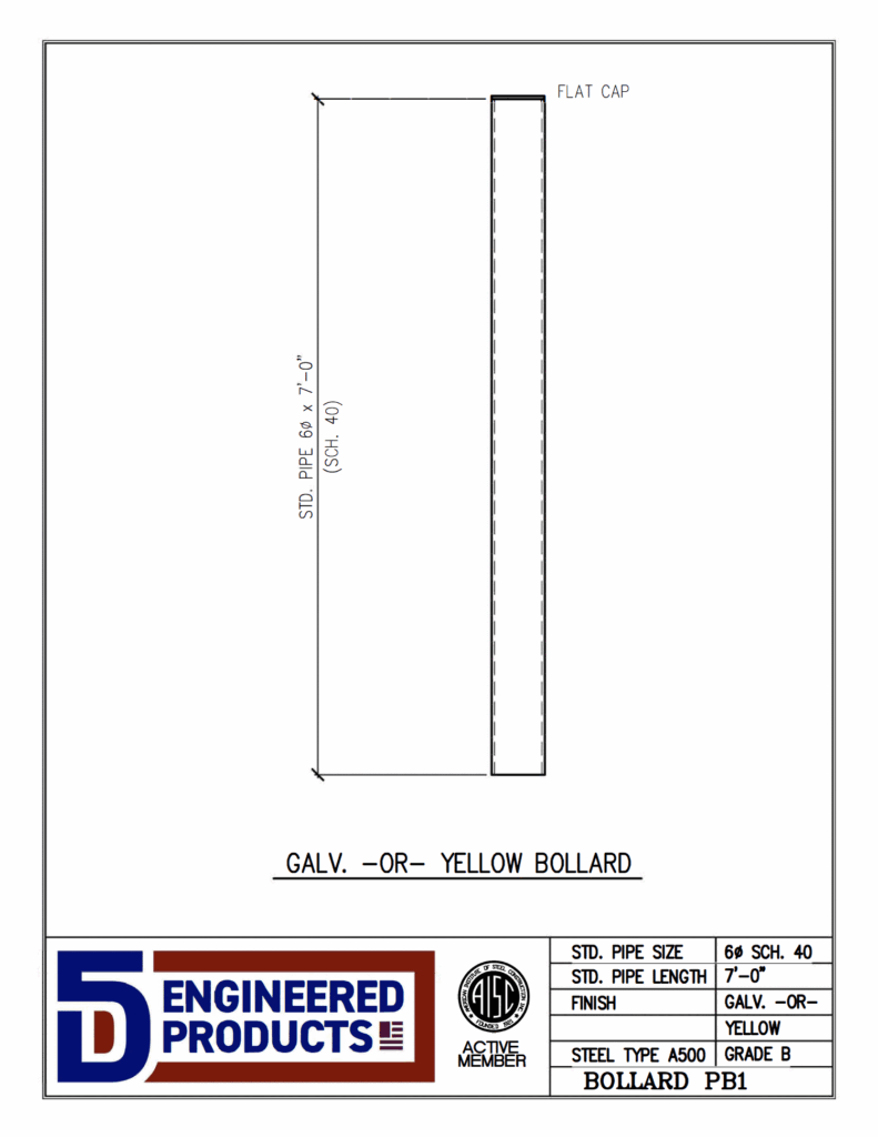 PB1 - PIPE 6 STD Pipe Bollard | D5 Products